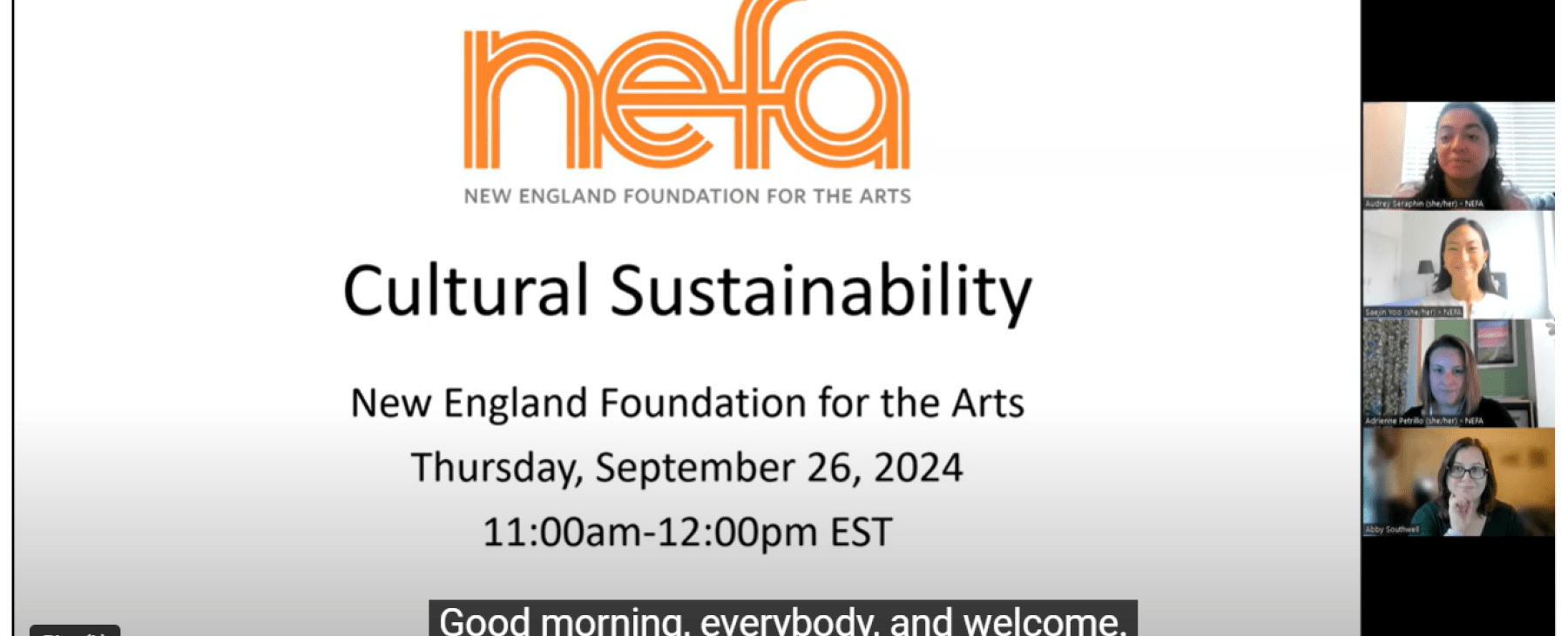 Watch the Cultural Sustainability Webinar | NEFA